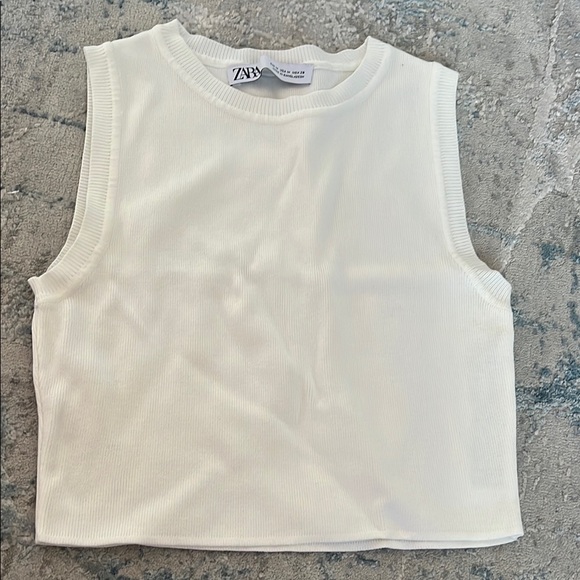 Zara | Tops | Zara Womens White Cropped Tank Top | Poshmark